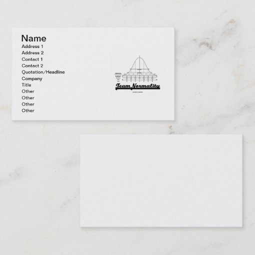 Team Normality (Normal Distribution Curve Stats) Business Card | Zazzle