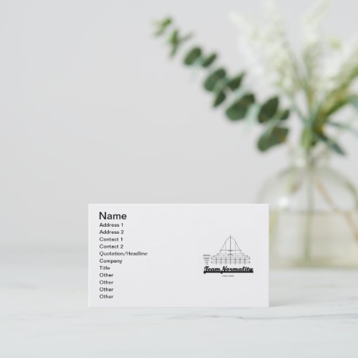 Team Normality (Normal Distribution Curve Stats) Business Card | Zazzle