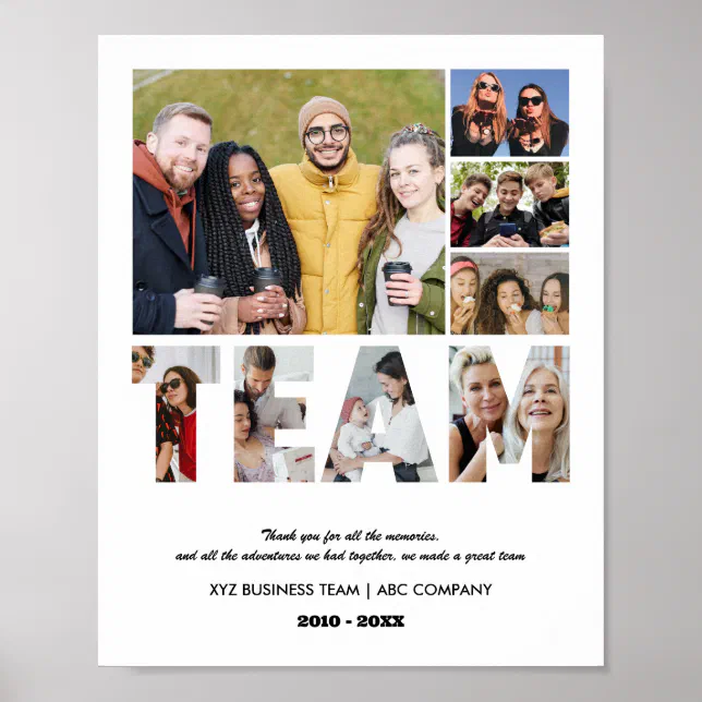 Team Photo Collage Coworker Farewell Party Poster | Zazzle