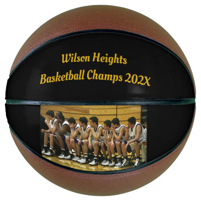 Team Photo Custom Text School Champions Basketball | Zazzle