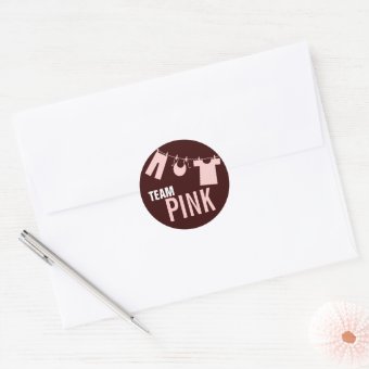Team Pink Baby Clothes Gender Reveal Team Sticker | Zazzle