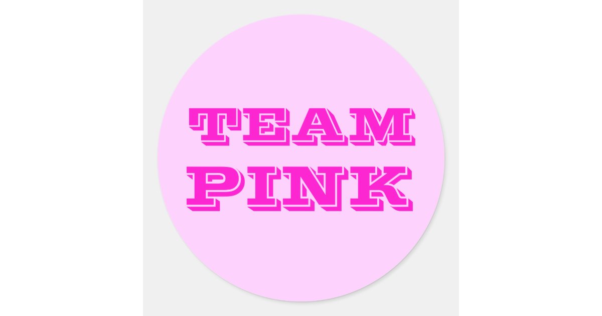 Team Pink Classic Round Sticker | Zazzle
