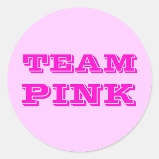 Team Pink Classic Round Sticker | Zazzle