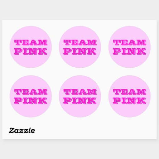 Team Pink Classic Round Sticker | Zazzle