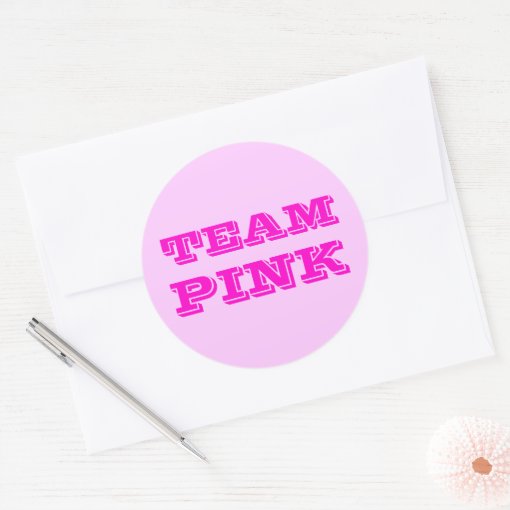 Team Pink Classic Round Sticker | Zazzle