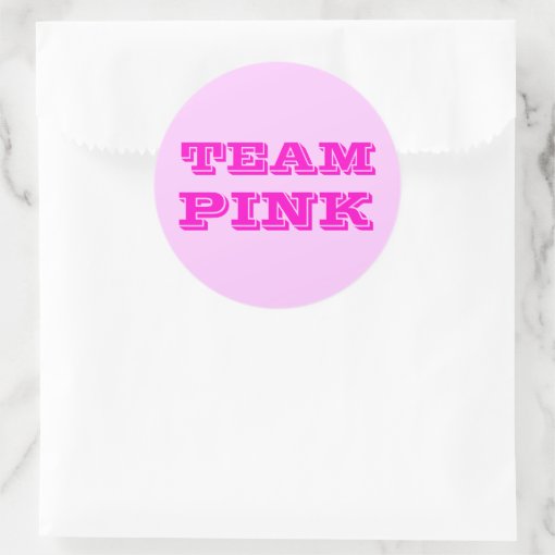 Team Pink Classic Round Sticker | Zazzle