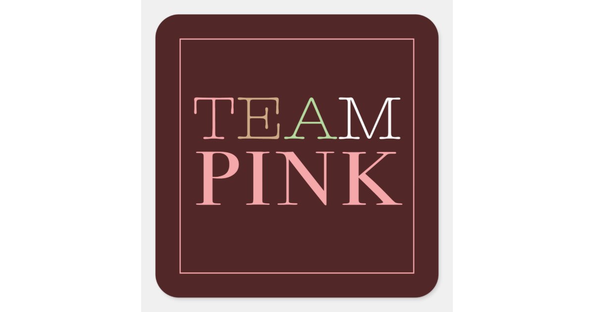 Team Pink for Girl Sticker for Gender Reveal Party | Zazzle.com
