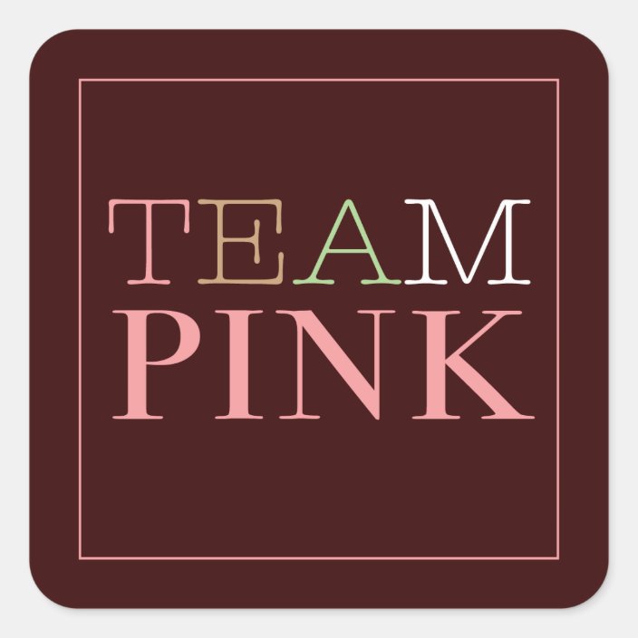 Team Pink for Girl Sticker for Gender Reveal Party | Zazzle.com