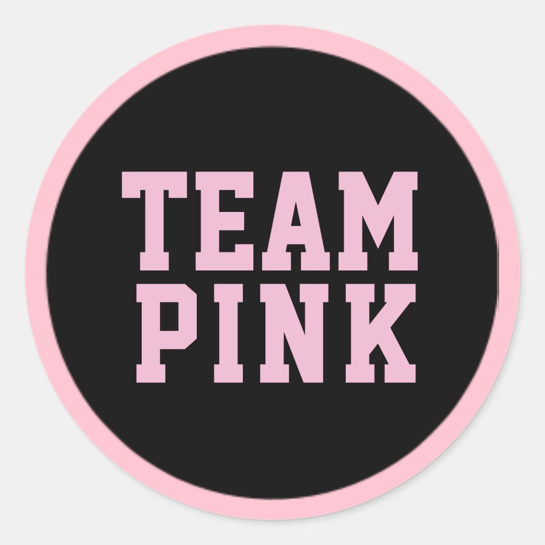 TEAM PINK Gender Reveal Baby Shower Game Labels | Zazzle