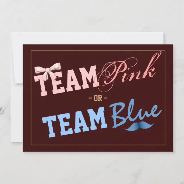 Team Pink or Team Blue Baby Gender Reveal Party Invitation | Zazzle