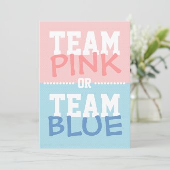 Team Pink or Team Blue Baby Gender Reveal Party Invitation | Zazzle