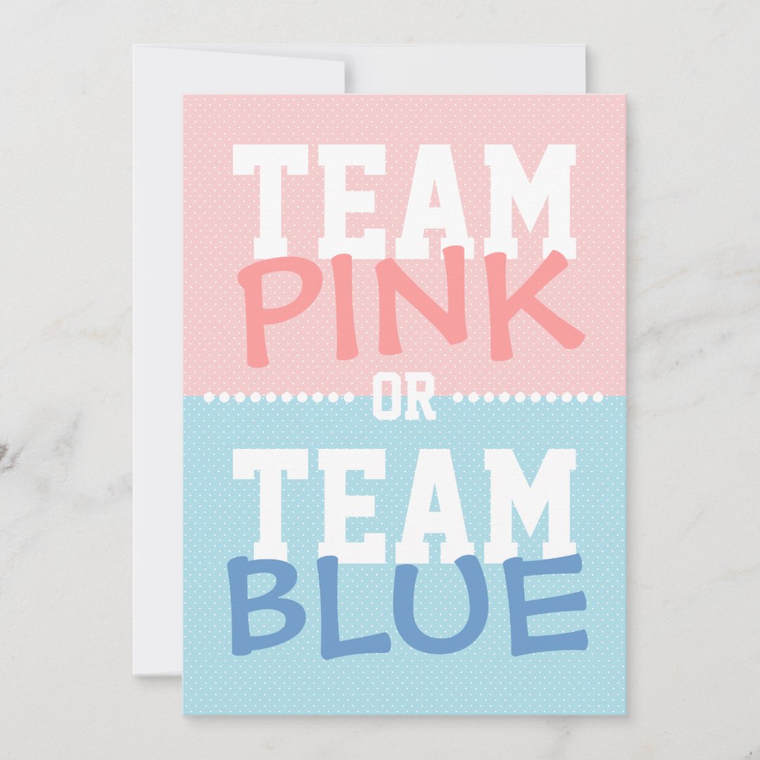 Team Pink or Team Blue Baby Gender Reveal Party Invitation | Zazzle