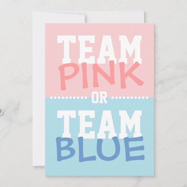 Team Pink or Team Blue Baby Gender Reveal Party Invitation | Zazzle