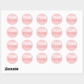 Team Pink Polka Dot & Stars Round Sticker | Zazzle