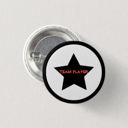 Team Player Star Button Pin | Zazzle
