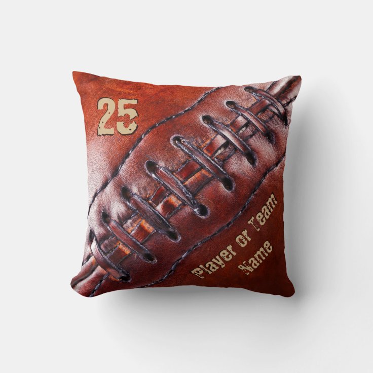 Team, Player's Name and Number Football Pillows | Zazzle
