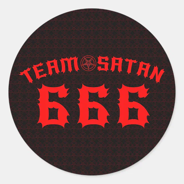 Team Satan 666 Classic Round Sticker | Zazzle