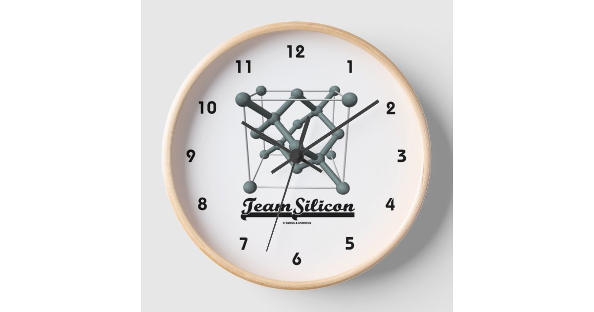 Team Silicon Silicon Unit Cell Chemical Structure Clock | Zazzle