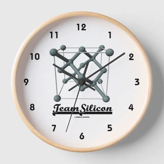 Team Silicon Silicon Unit Cell Chemical Structure Clock | Zazzle