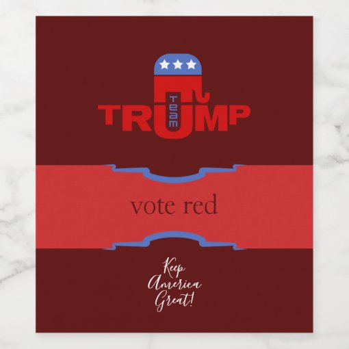 Team Trump Republican Wine Label | Zazzle