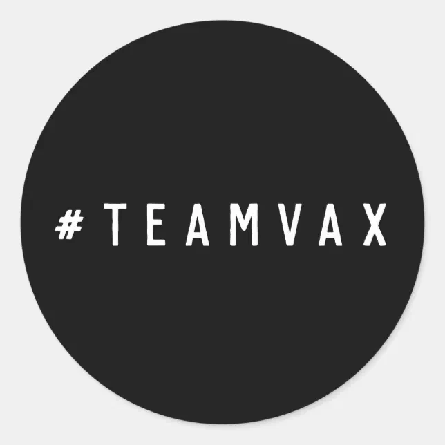 Team Vax | Pro Vaccine Black Covid-19 Vaccination Classic Round Sticker ...