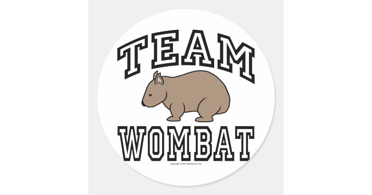 Team Wombat Classic Round Sticker | Zazzle