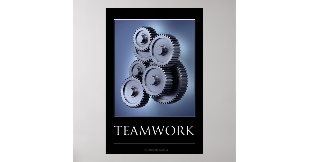 Teamwork concept with gear wheels poster | Zazzle