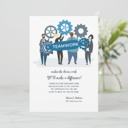Teamwork Employee Appreciation Card | Zazzle
