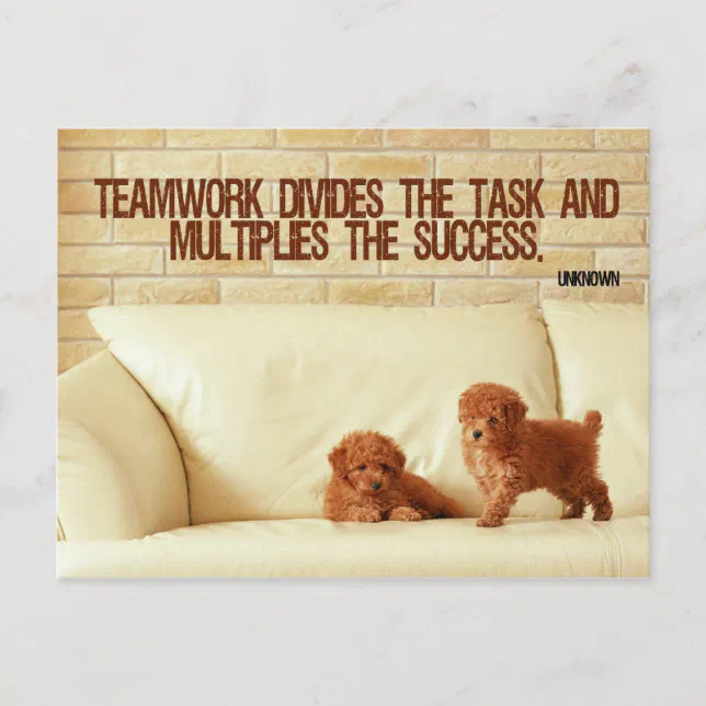 Teamwork Inspirational Postcard | Zazzle
