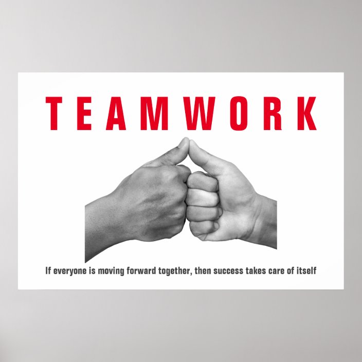 Teamwork Inspirational Quote Motivational Hands Poster | Zazzle.com