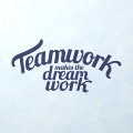 Teamwork makes the dream work slogan blue wall decal | Zazzle
