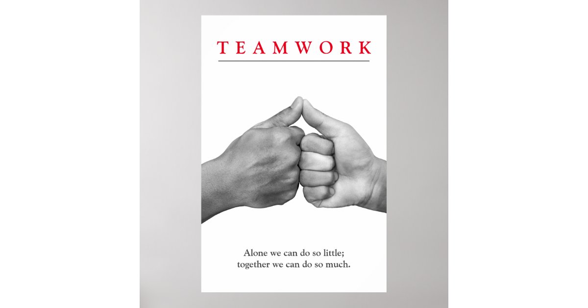Teamwork Motivational Inspirational Hands Poster | Zazzle