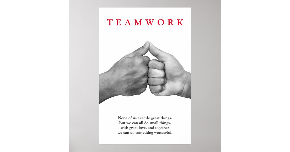 Teamwork Motivational Inspirational Hands Poster | Zazzle