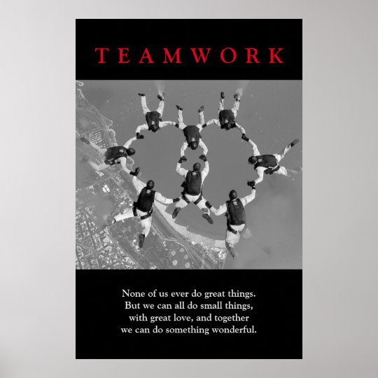 Teamwork Motivational Inspirational Poster | Zazzle.com