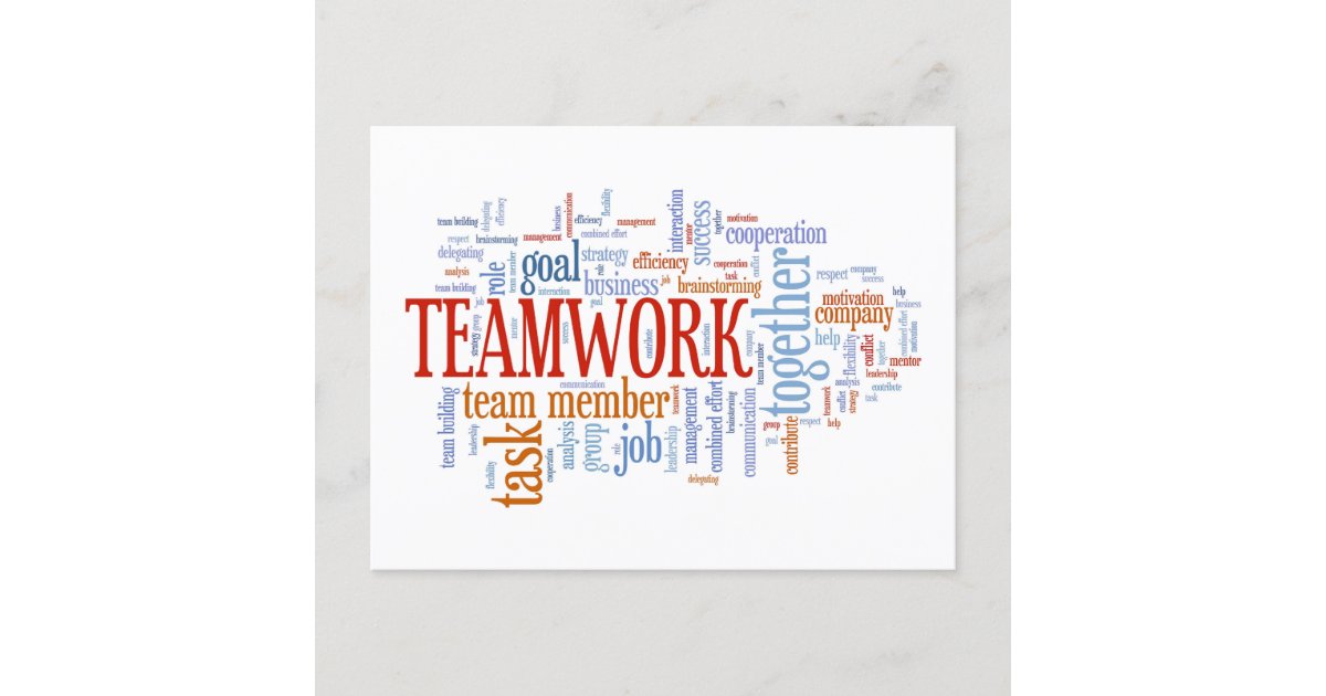 TEAMWORK POSTCARD | Zazzle