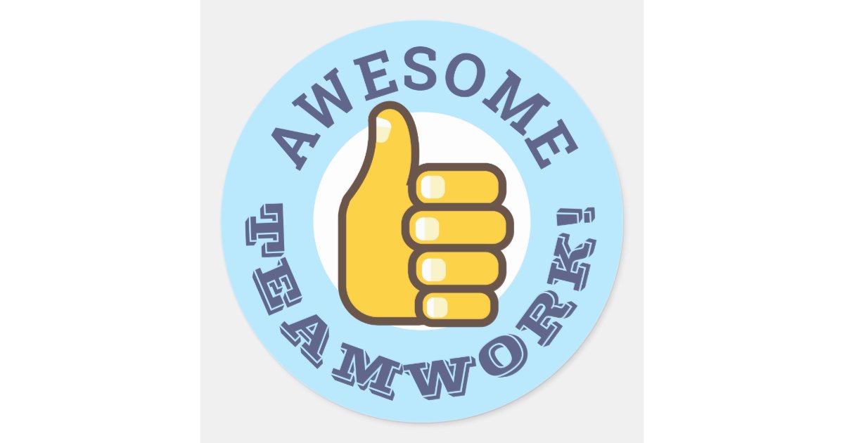 Teamwork thumbs up employee recognition stickers | Zazzle