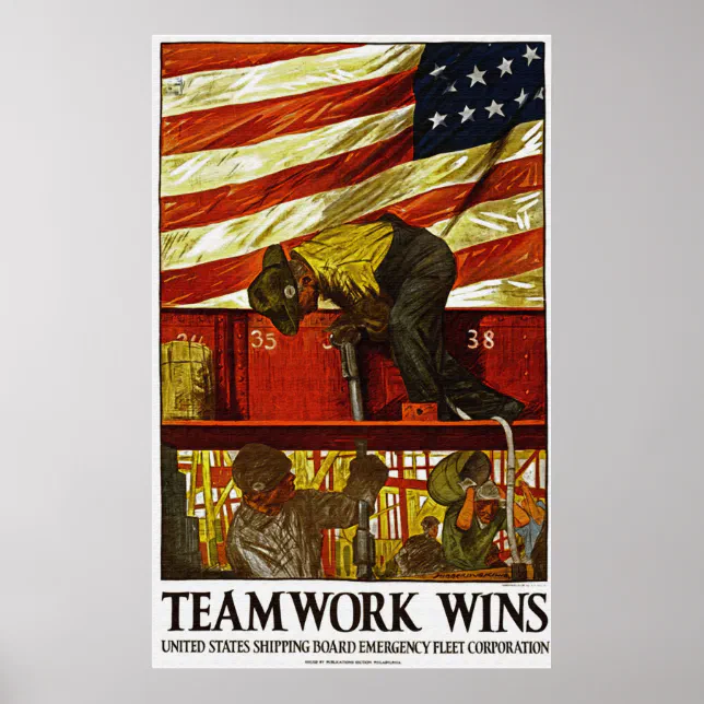 Teamwork Wins Poster | Zazzle