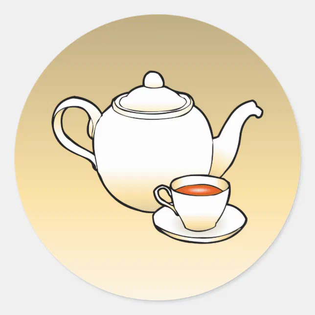 Teapot Classic Round Sticker | Zazzle