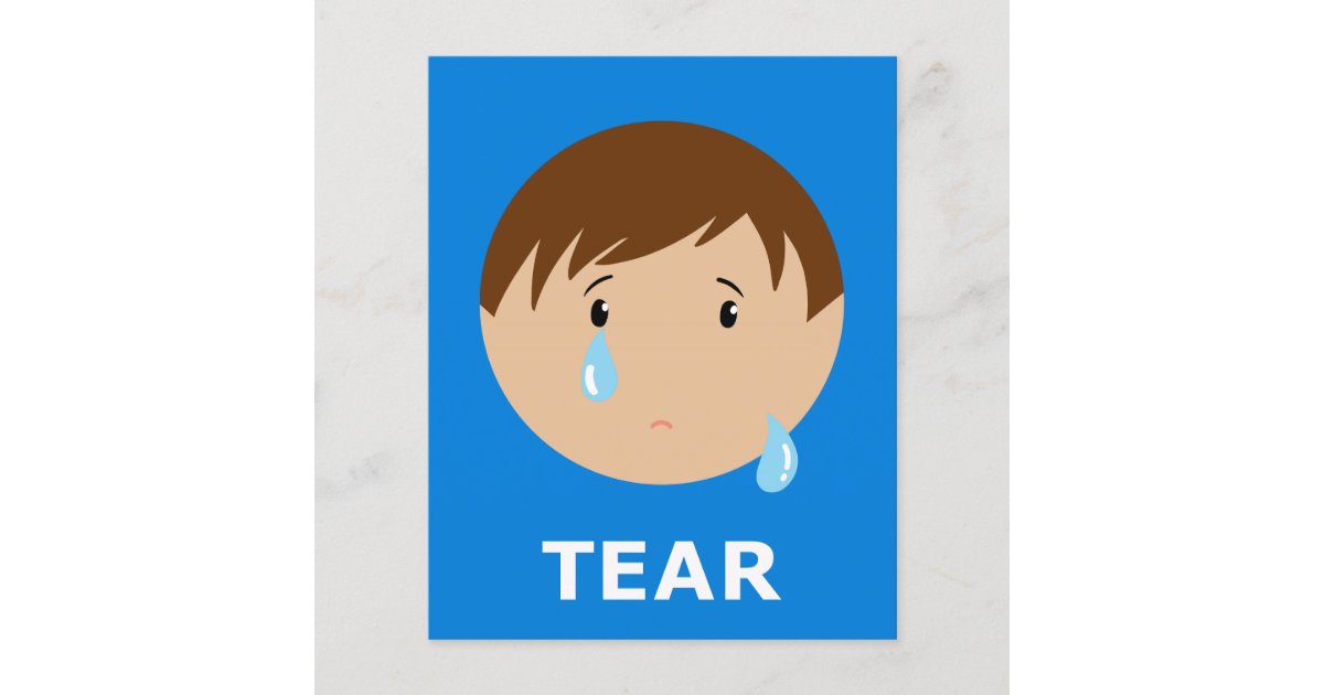 TEAR Flashcard for Initial T 1 Syllable Word | Zazzle