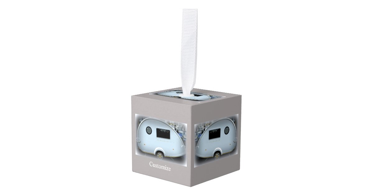 Teardrop Camper Caravan Thunder_Cove Cube Ornament | Zazzle