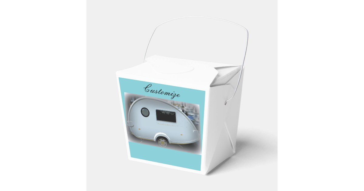 Teardrop gypsy caravan happy glamping favor boxes | Zazzle