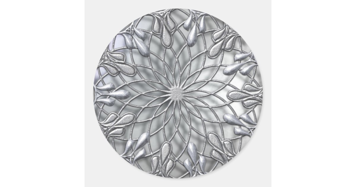 Teardrop Jeweled Silver Sticker | Zazzle