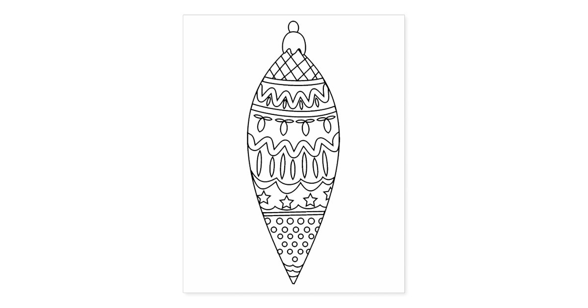 Teardrop Ornament Rubber Stamp | Zazzle