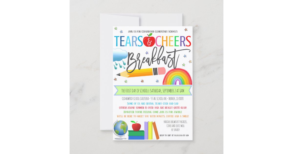 Tears and Cheers Breakfast Invitation | Zazzle