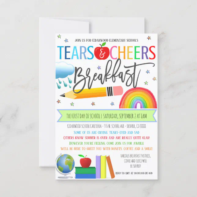 Tears and Cheers Breakfast Invitation | Zazzle