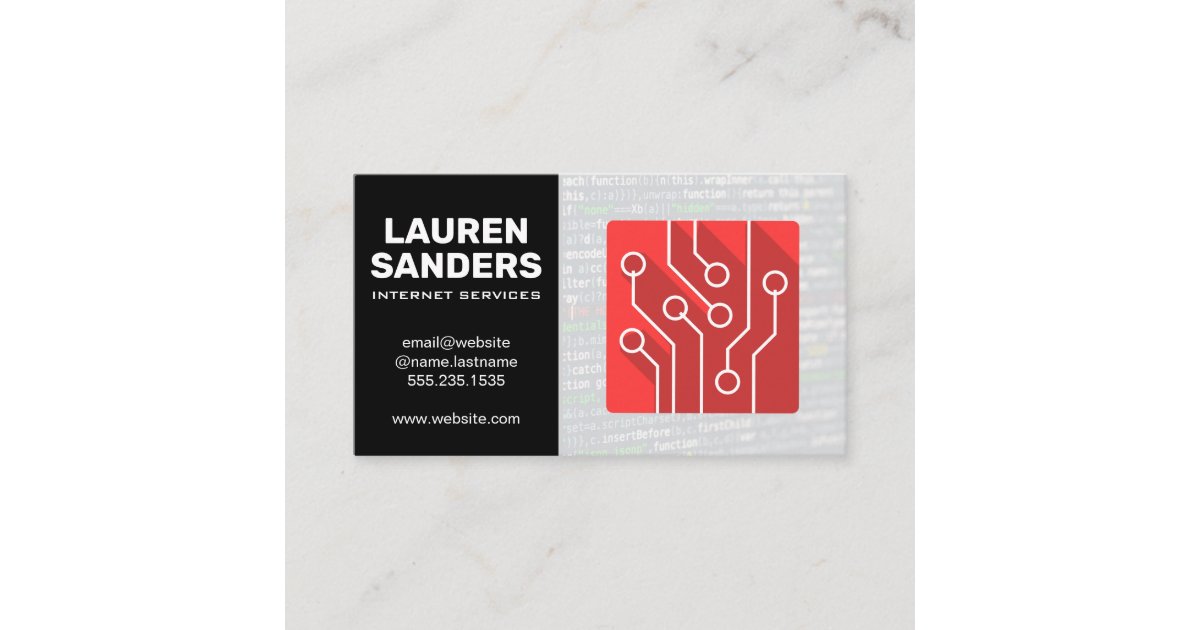 Tech Logo | Modern Coding Business Card | Zazzle