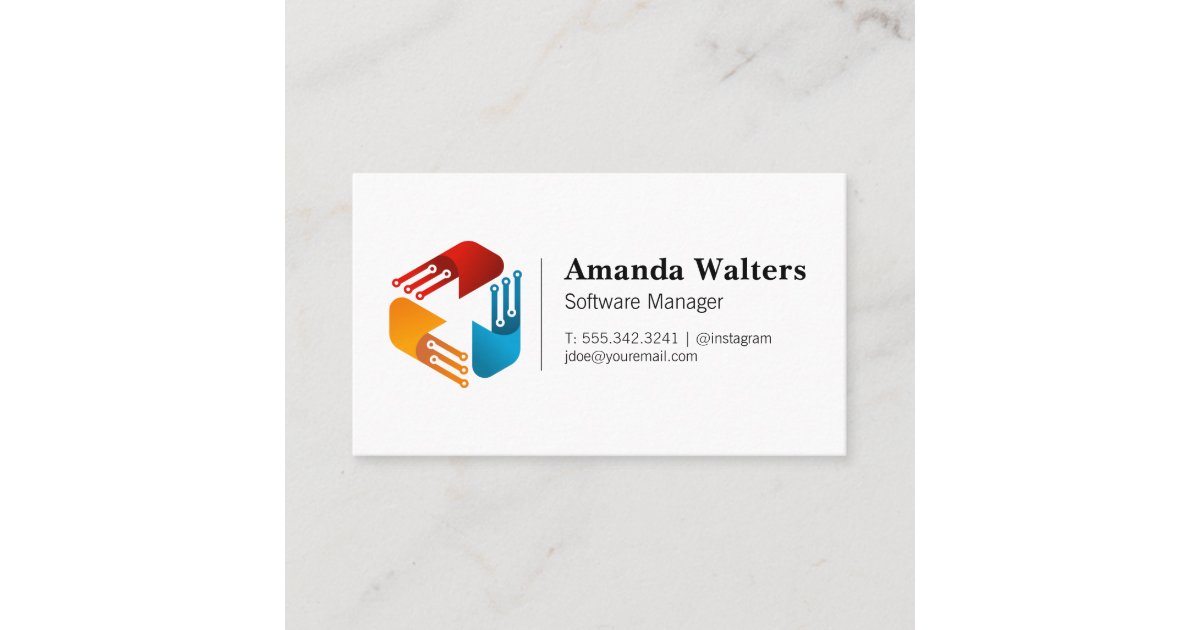 Tech Logo | Software Hardware | Engineer Business Card | Zazzle