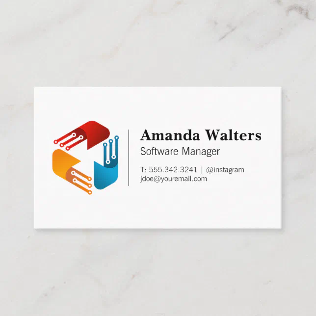 Tech Logo | Software Hardware | Engineer Business Card | Zazzle