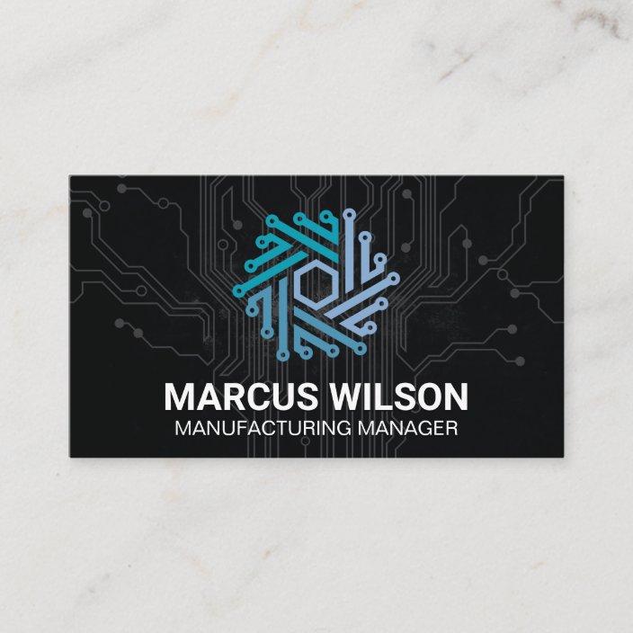 Tech Modern Logo | Circuit Board Business Card | Zazzle.com