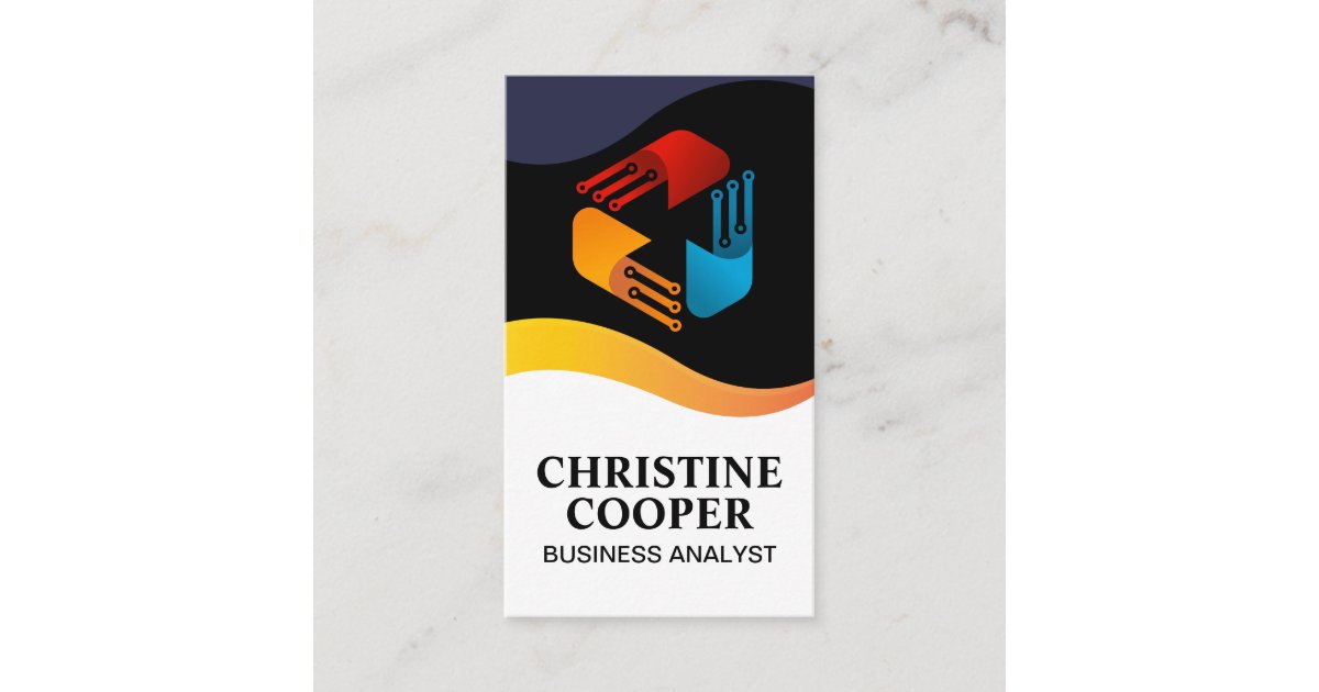 Tech Modern Logo | Electronic Nodes Business Card | Zazzle